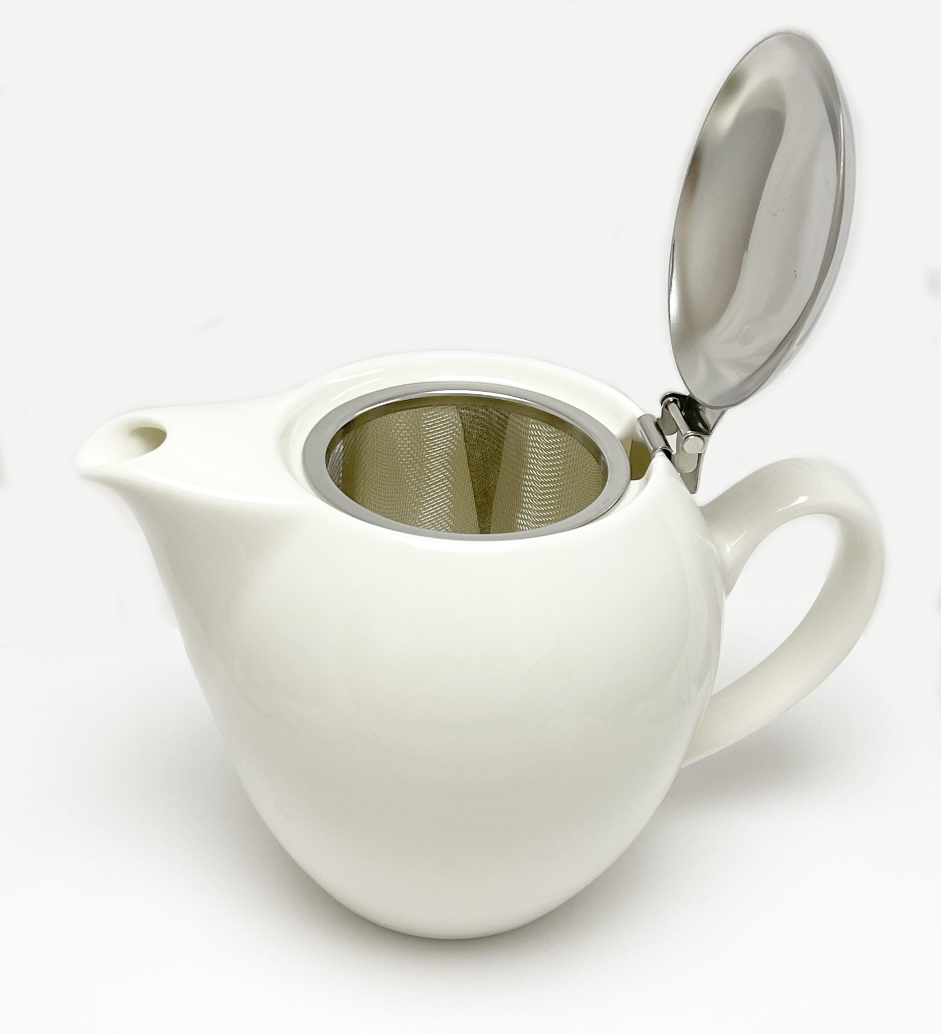 20 ounce Snow White Porcelain Teapot - Great Lakes Tea and Spice